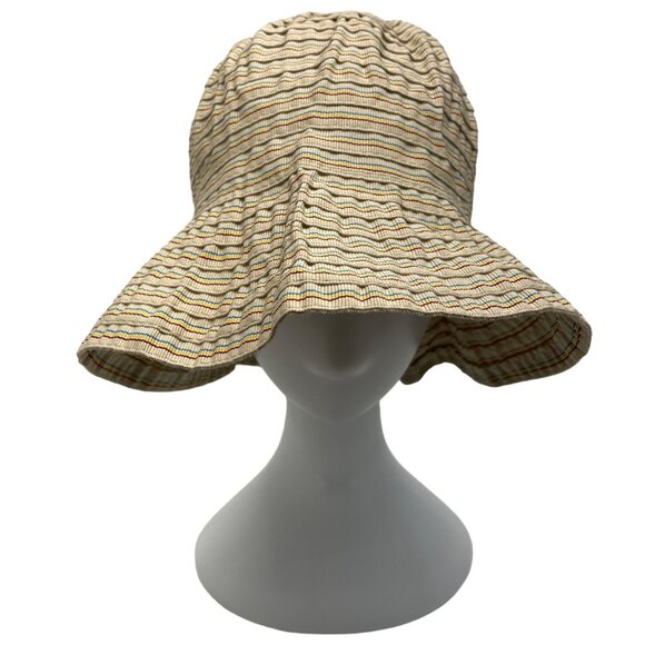 Grevi | Accessories | Grevi Firenze Striped Cotton Bucket Hat With Wide ...